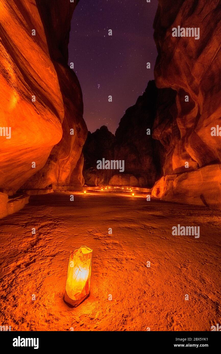 Experience Petra by night by walking the entire Siq to the Treasury to ...