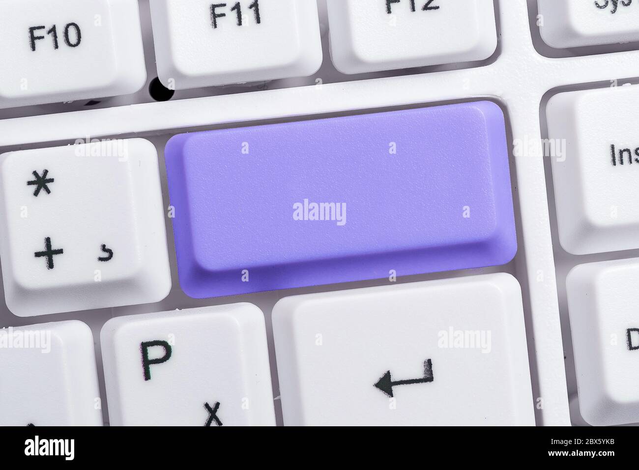 Pc Keyboard Key With Empty Note Paper Above Copy Space Stock Photo - Alamy