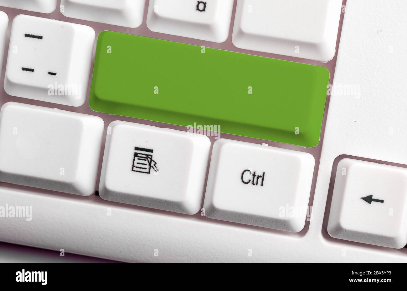 Pc Keyboard Key With Empty Note Paper Above Copy Space Stock Photo - Alamy