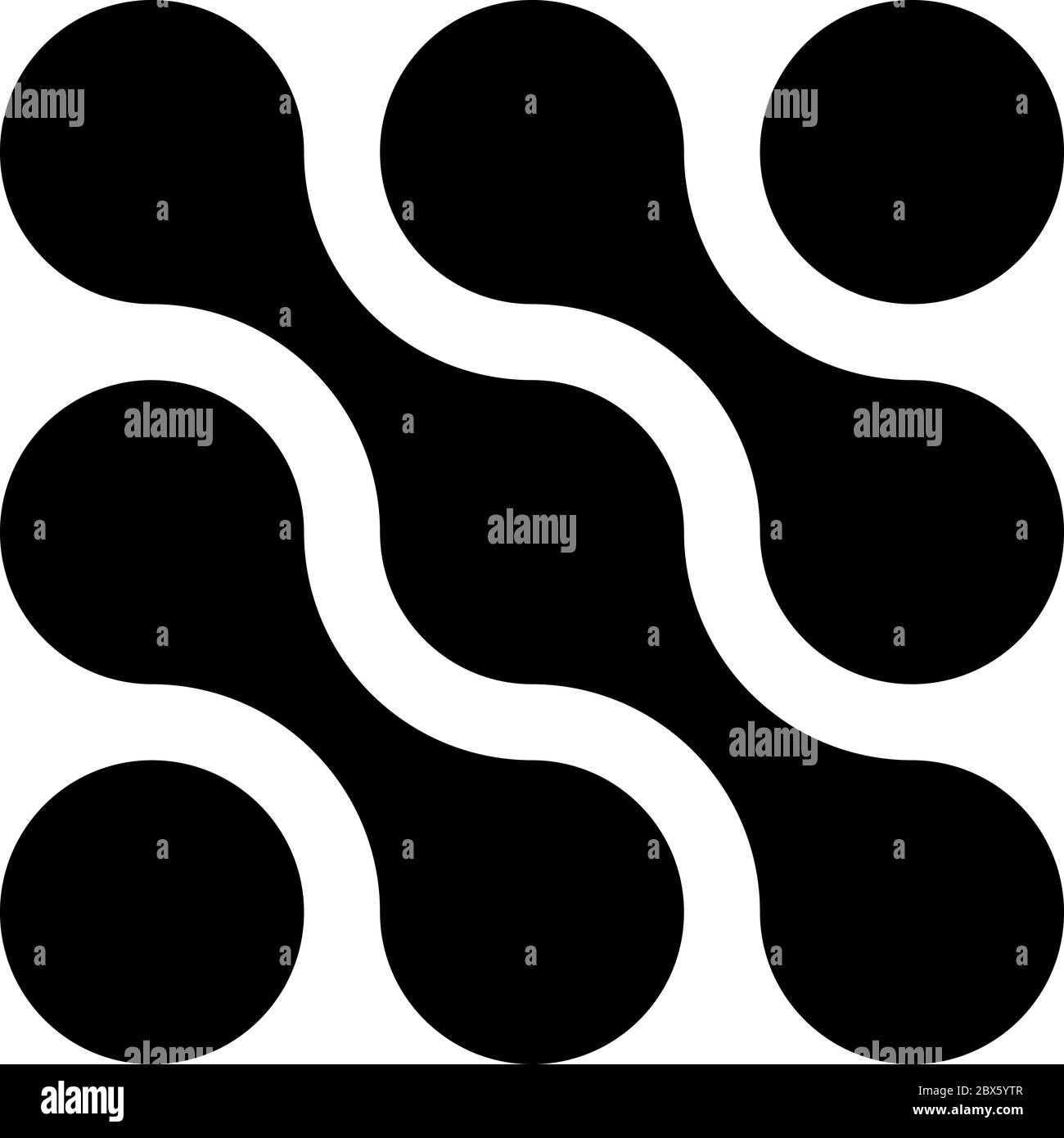 Connected dots in a shape of square. Black silhouette abstract design ...