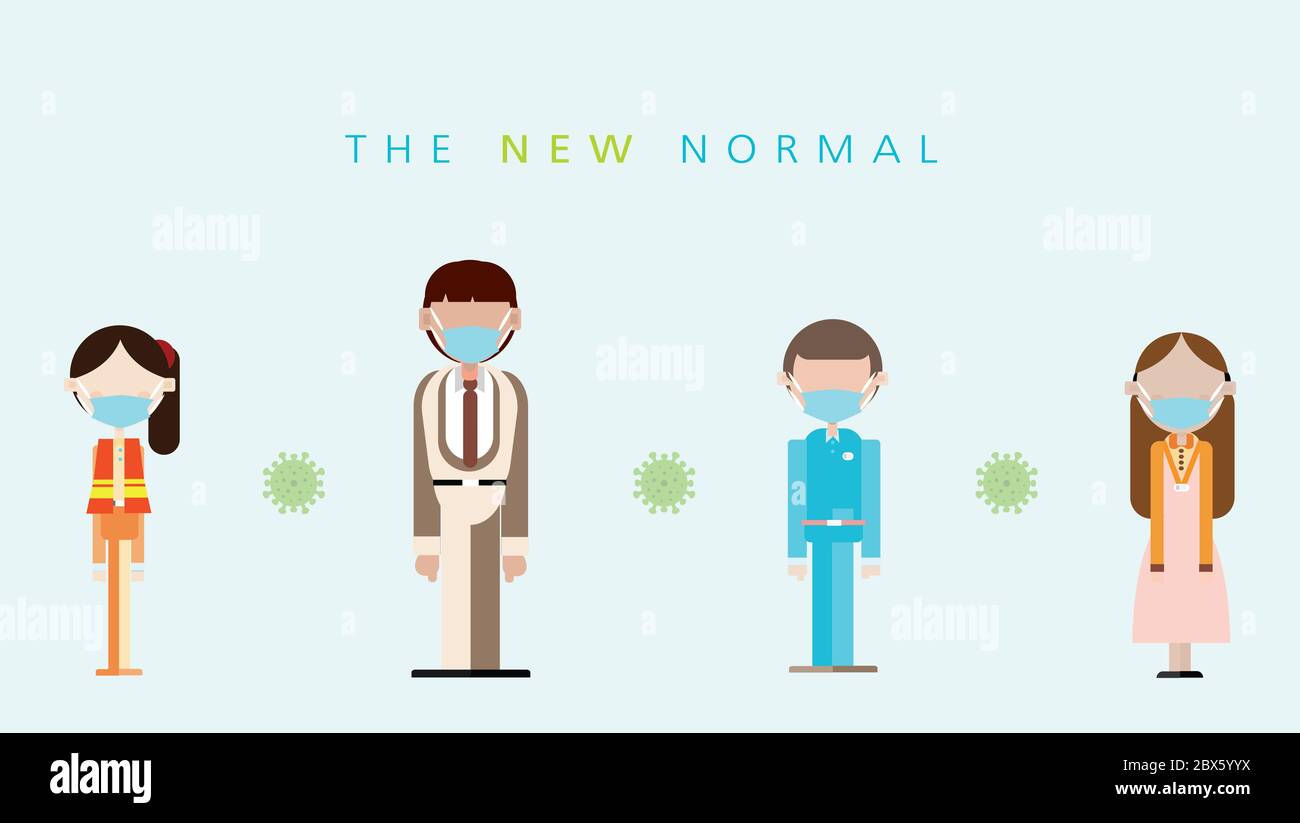 The New Normal, Social and physical distancing, keep safe distance in ...