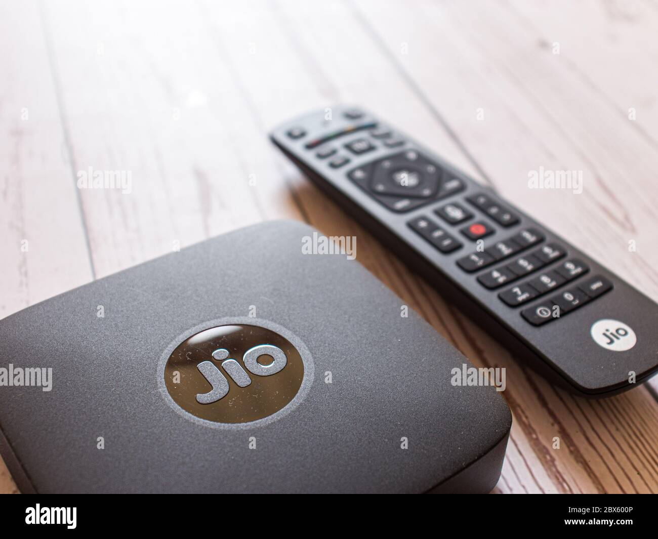 Assam, india - April 28, 2020 : Jio fibre/tv set top box 4k Stock Photo ...
