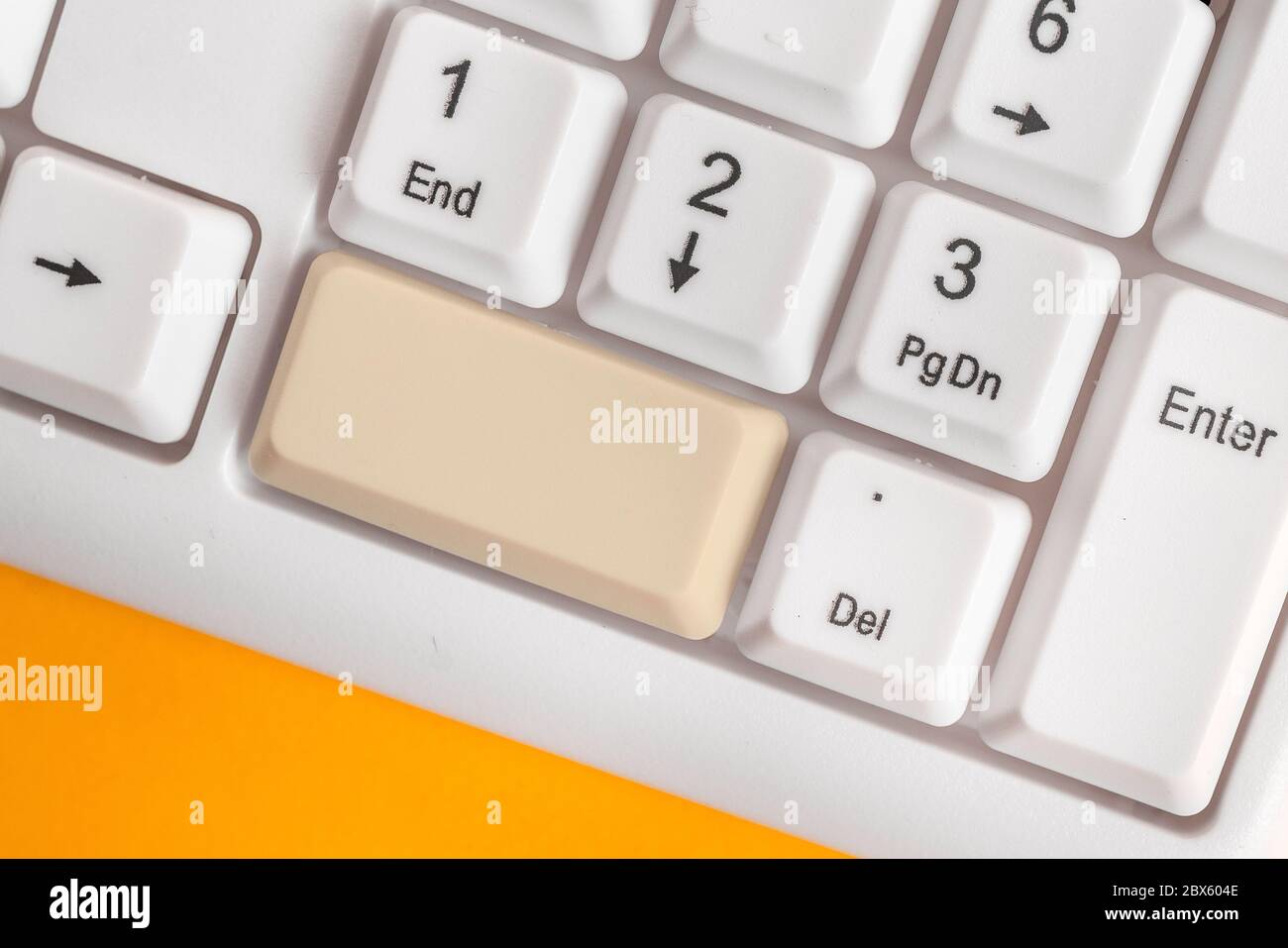 Pc Keyboard Key With Empty Note Paper Above Copy Space Stock Photo - Alamy