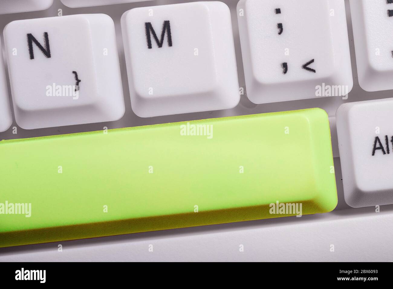 Pc Keyboard Key With Empty Note Paper Above Copy Space Stock Photo - Alamy