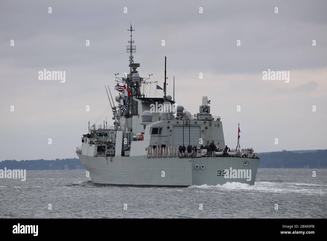 The Royal Canadian Navy frigate HMCS FREDERICTON leaves the Naval Base ...