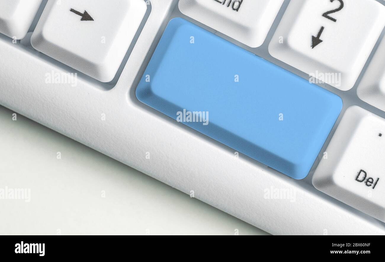 Pc Keyboard Key With Empty Note Paper Above Copy Space Stock Photo - Alamy