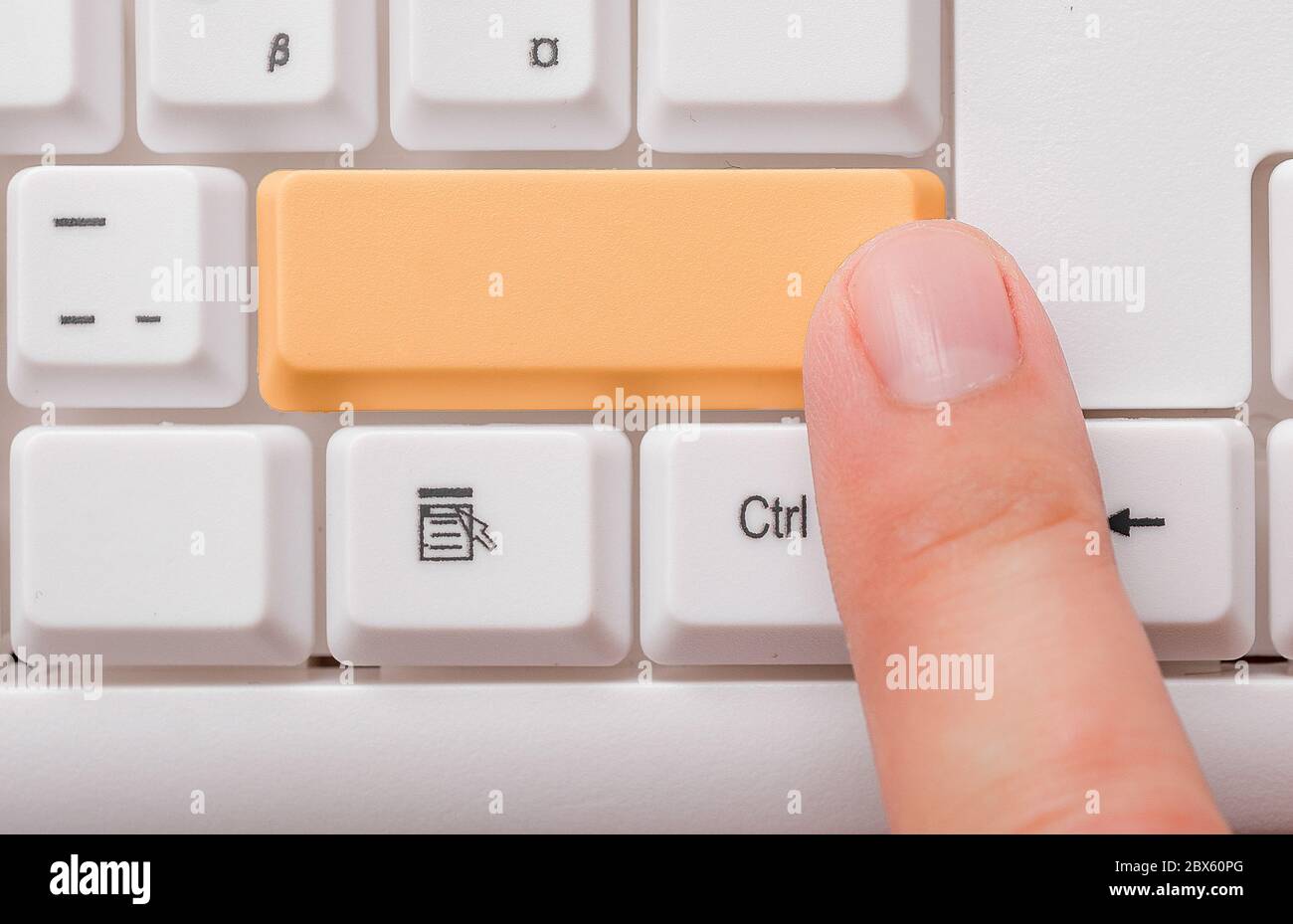 Pc Keyboard Key With Empty Note Paper Above Copy Space Stock Photo - Alamy