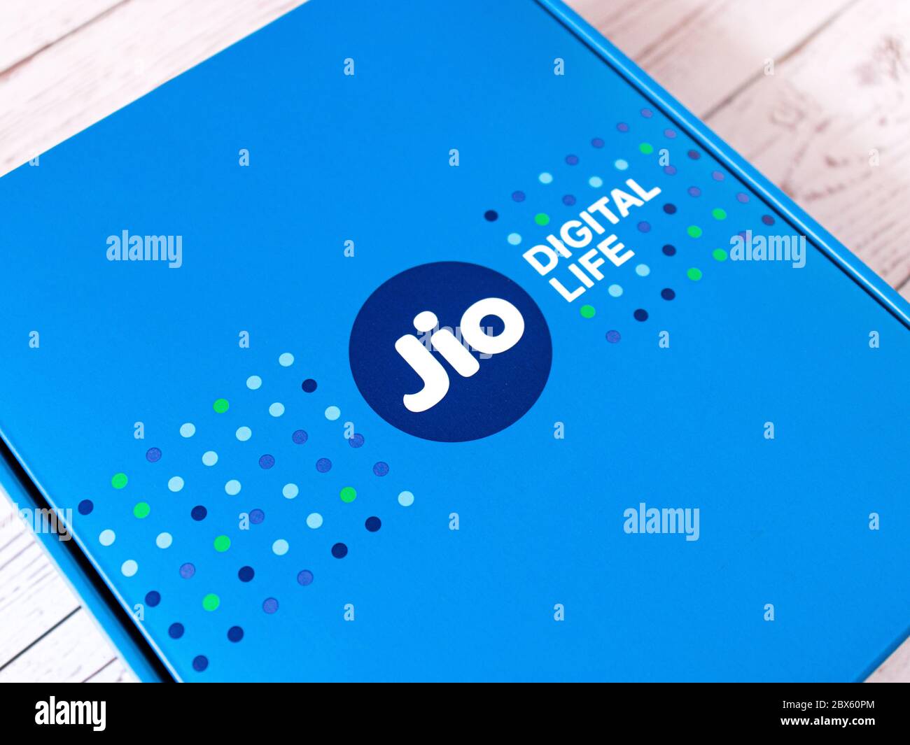 Assam, india - April 28, 2020 : Jio fibre/tv set top box 4k Stock Photo ...