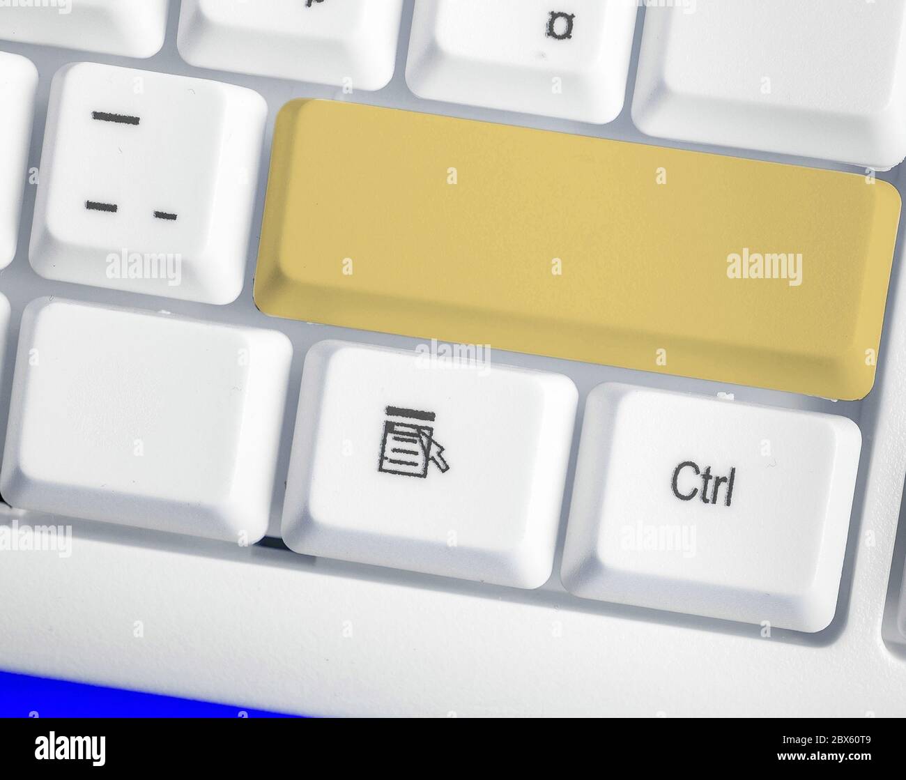 Pc Keyboard Key With Empty Note Paper Above Copy Space Stock Photo - Alamy
