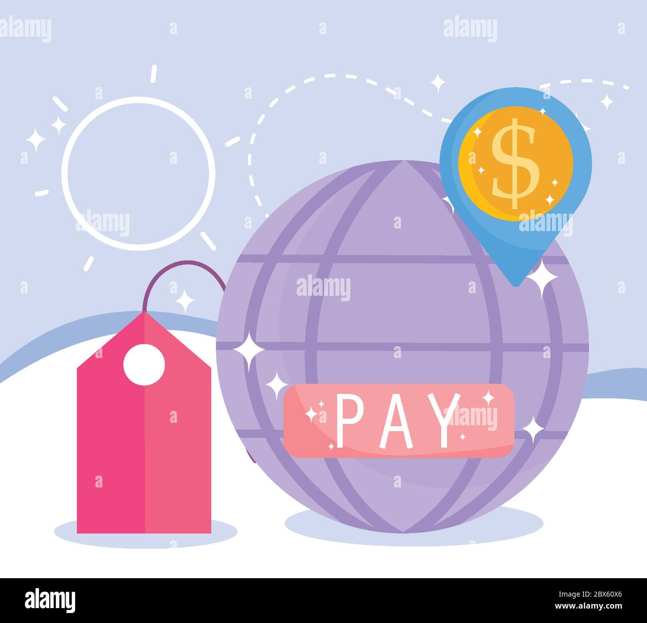 online payment, world tag price location navigation money, ecommerce ...
