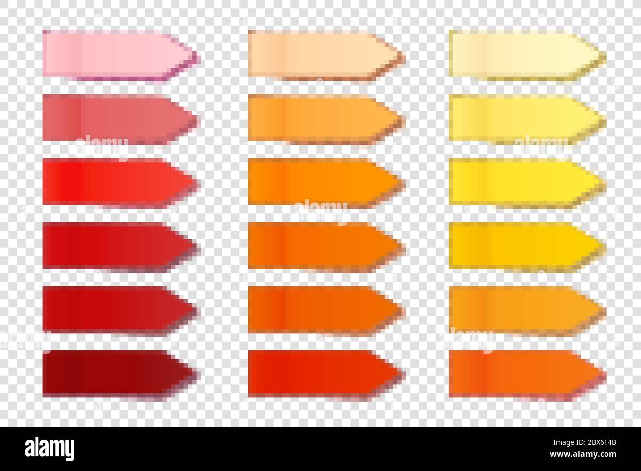 Realistic sticky notes collection. Arrow flag tabs. Post note stickers ...