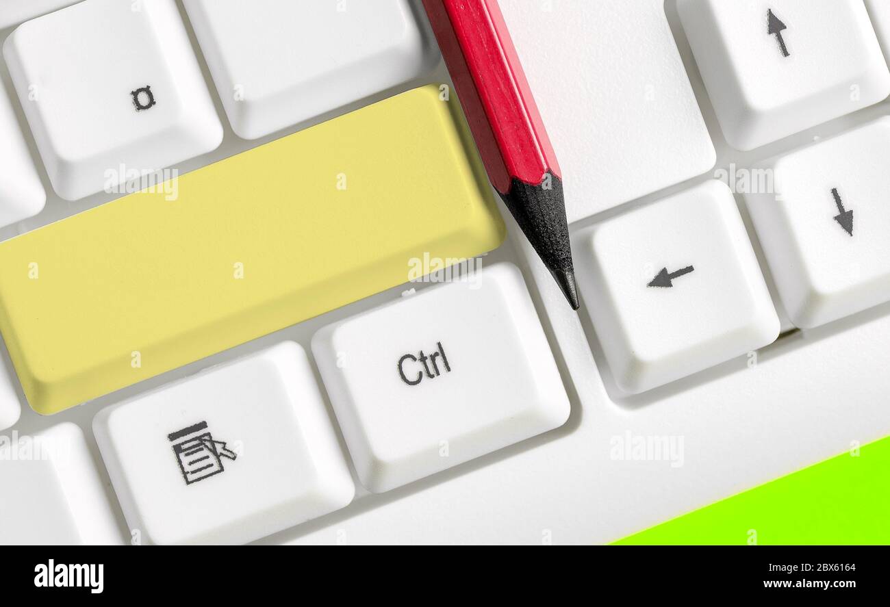 Pc Keyboard Key With Empty Note Paper Above Copy Space Stock Photo - Alamy