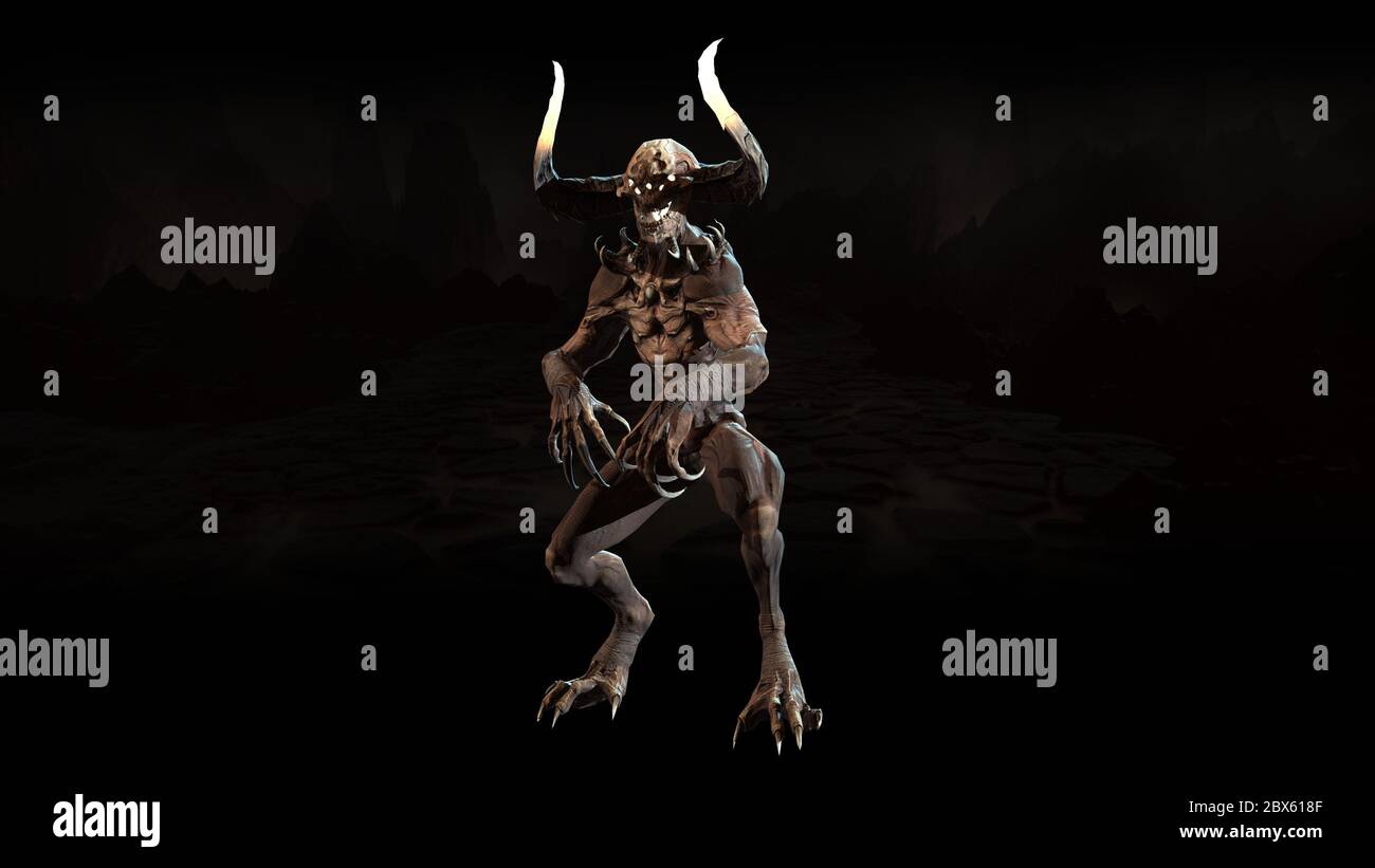 Demon mythical monster 3d render Stock Photo - Alamy
