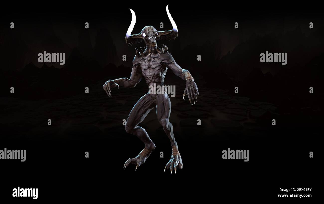 Demon mythical monster 3d render Stock Photo - Alamy