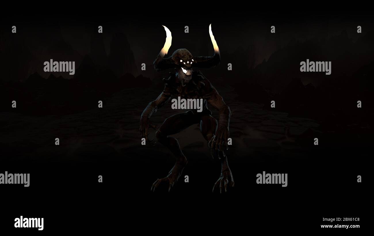 Demon mythical monster 3d render Stock Photo - Alamy