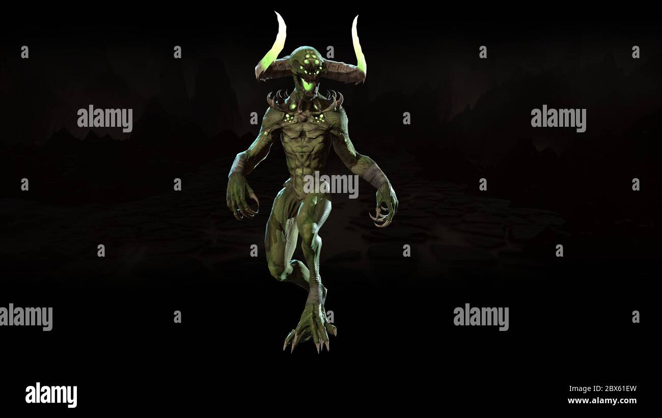 Demon mythical monster 3d render Stock Photo - Alamy
