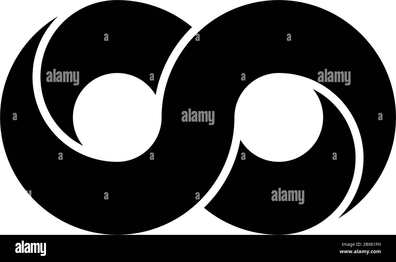 Black infinity symbol icon. Concept of infinite, limitless and endless ...