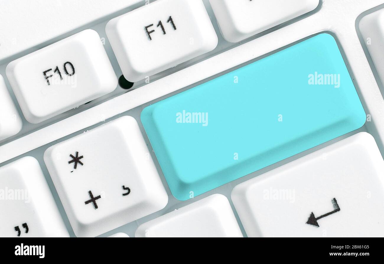 Pc Keyboard Key With Empty Note Paper Above Copy Space Stock Photo - Alamy