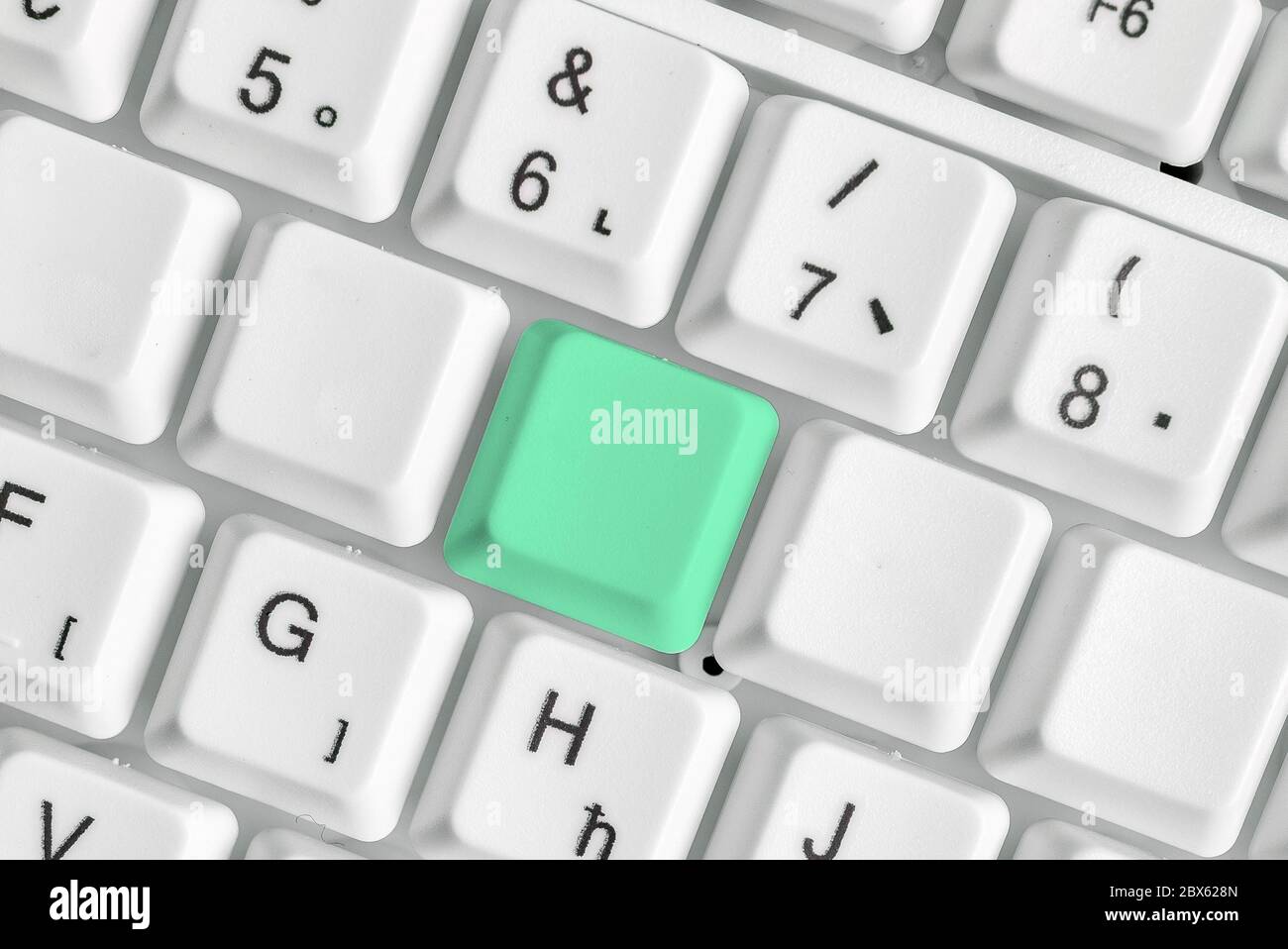 Pc Keyboard Key With Empty Note Paper Above Copy Space Stock Photo - Alamy