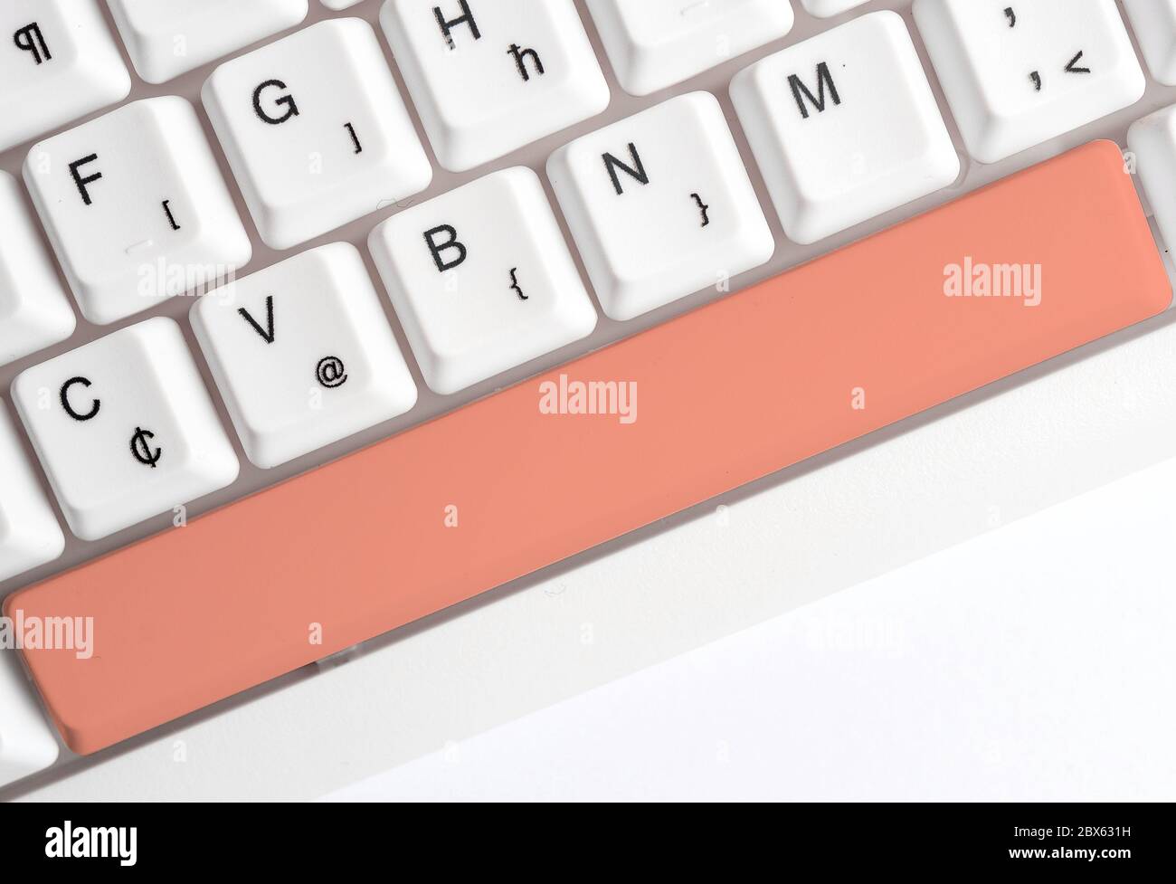 Pc Keyboard Key With Empty Note Paper Above Copy Space Stock Photo - Alamy
