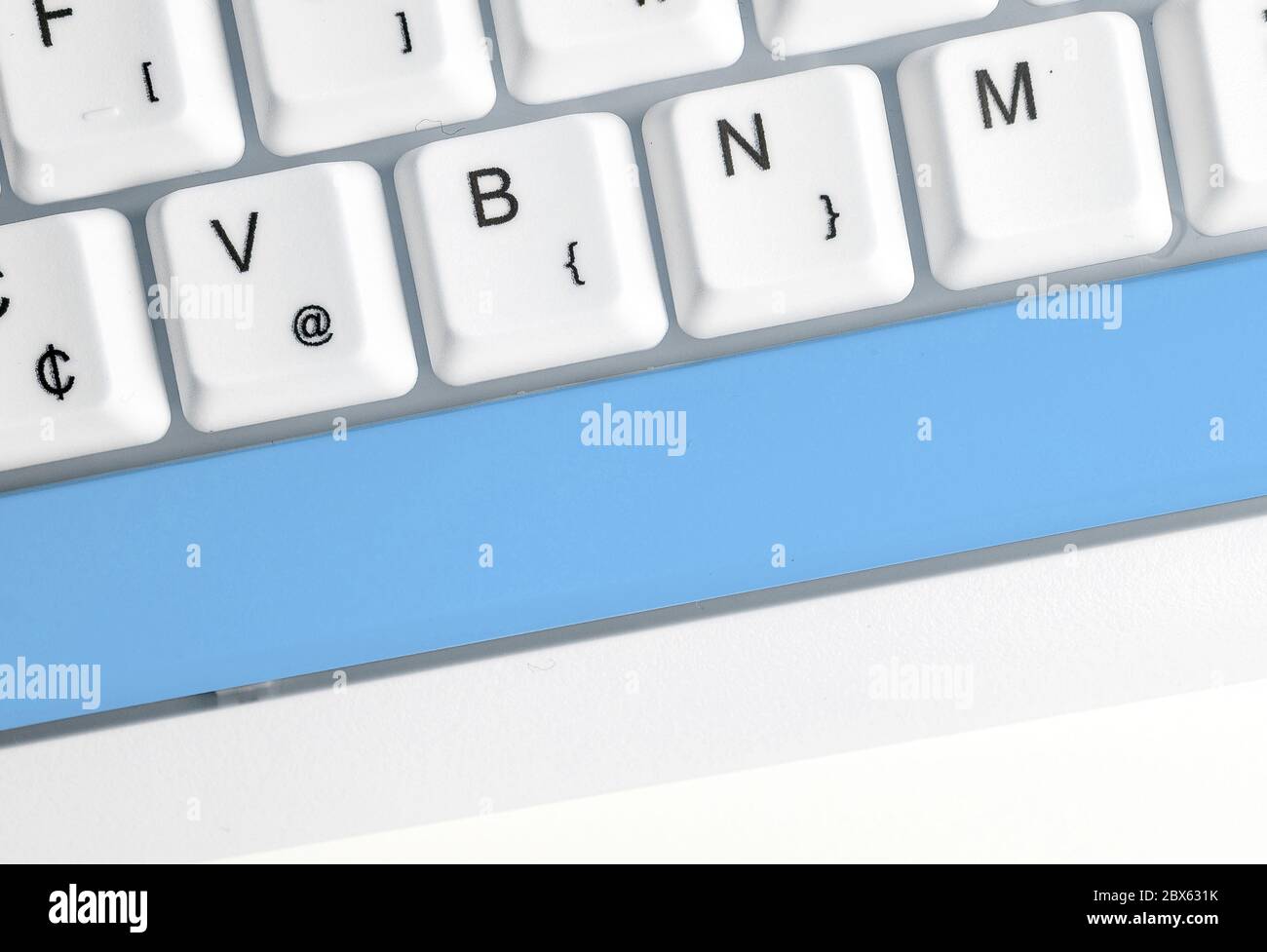 Pc Keyboard Key With Empty Note Paper Above Copy Space Stock Photo - Alamy