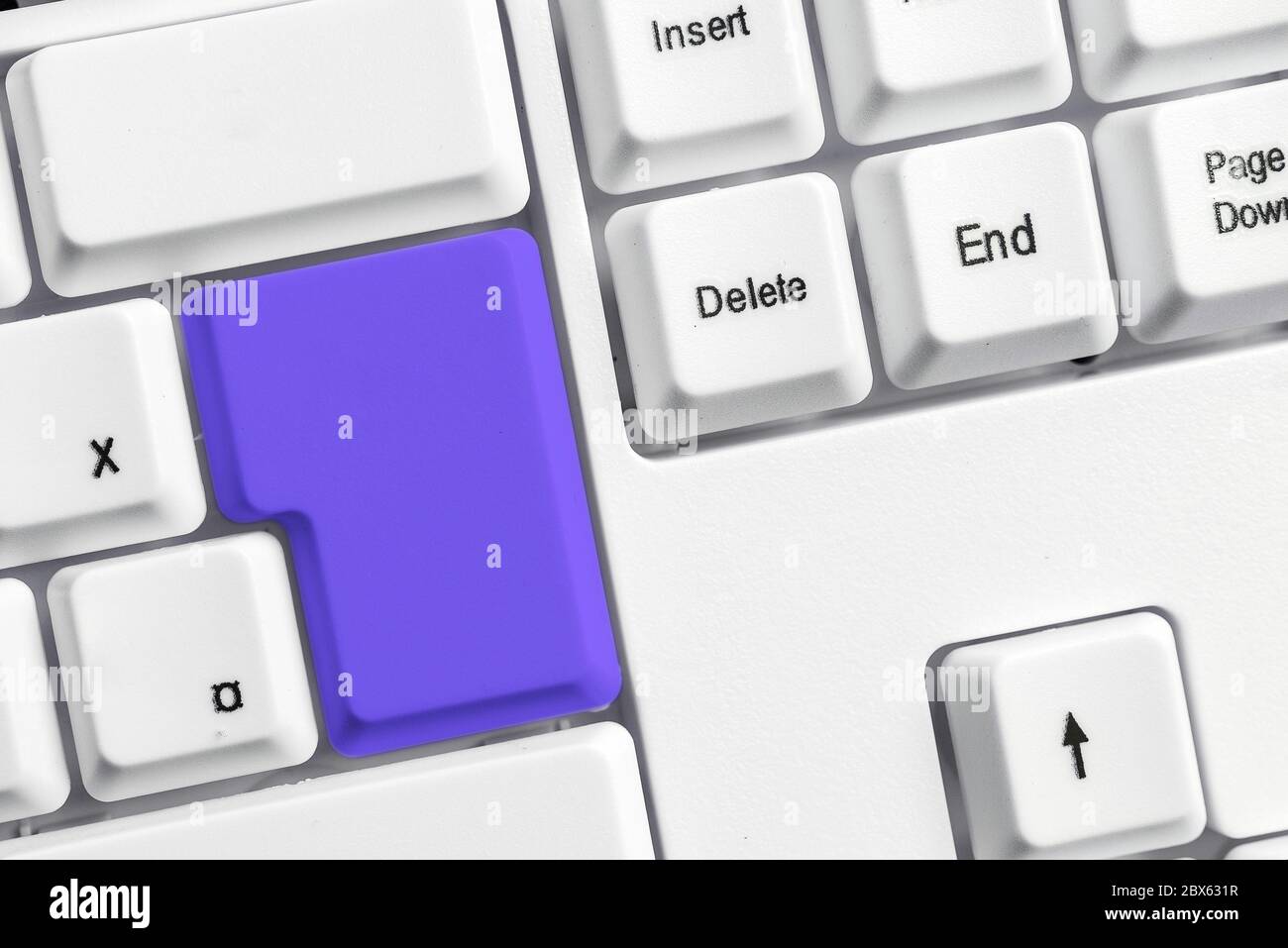 White Pc Keyboard With Empty Note Paper Above White Key Copy Space ...