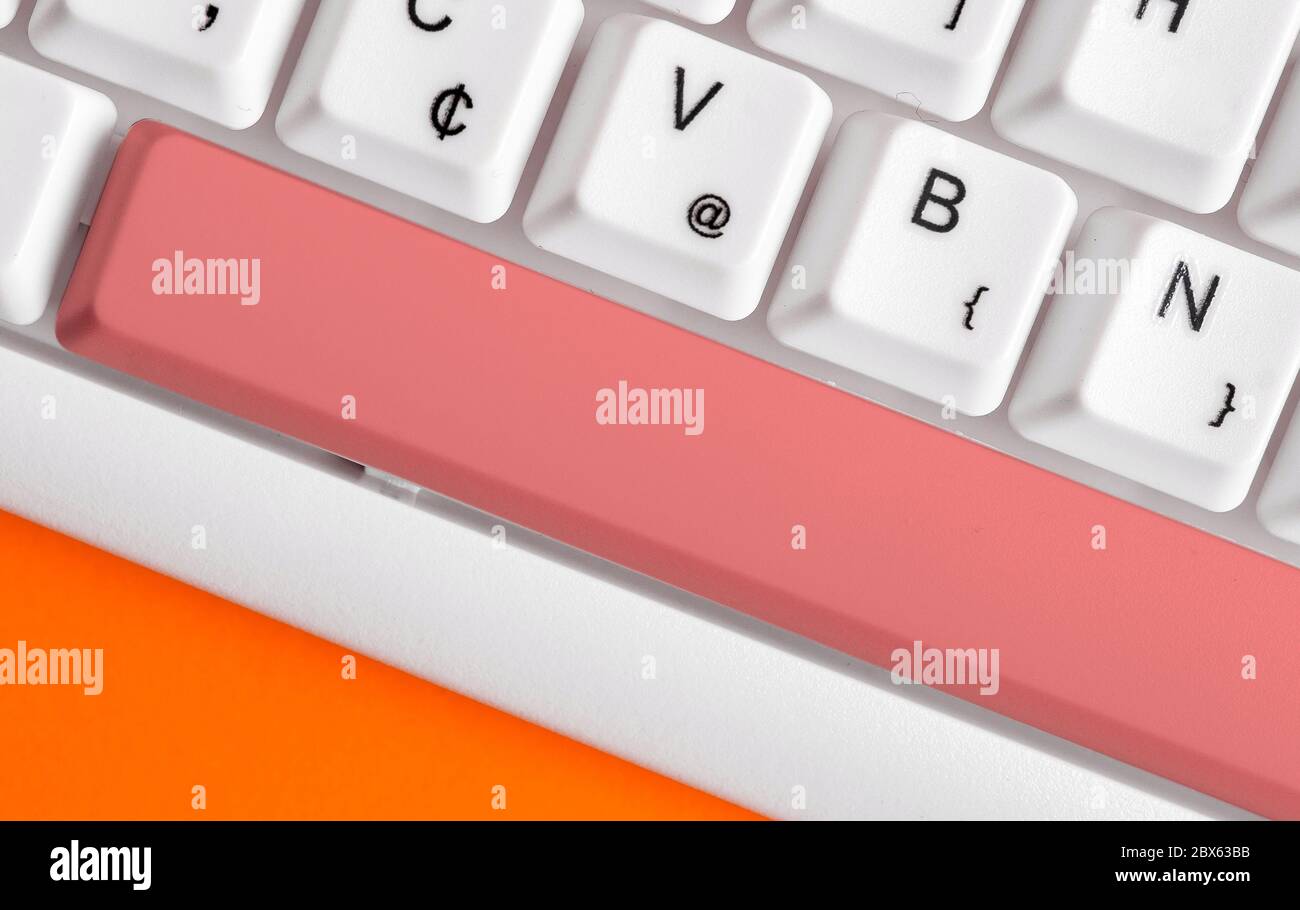 Pc Keyboard Key With Empty Note Paper Above Copy Space Stock Photo - Alamy