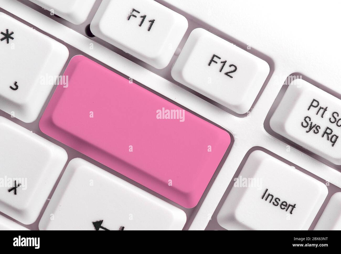 Pc Keyboard Key With Empty Note Paper Above Copy Space Stock Photo - Alamy