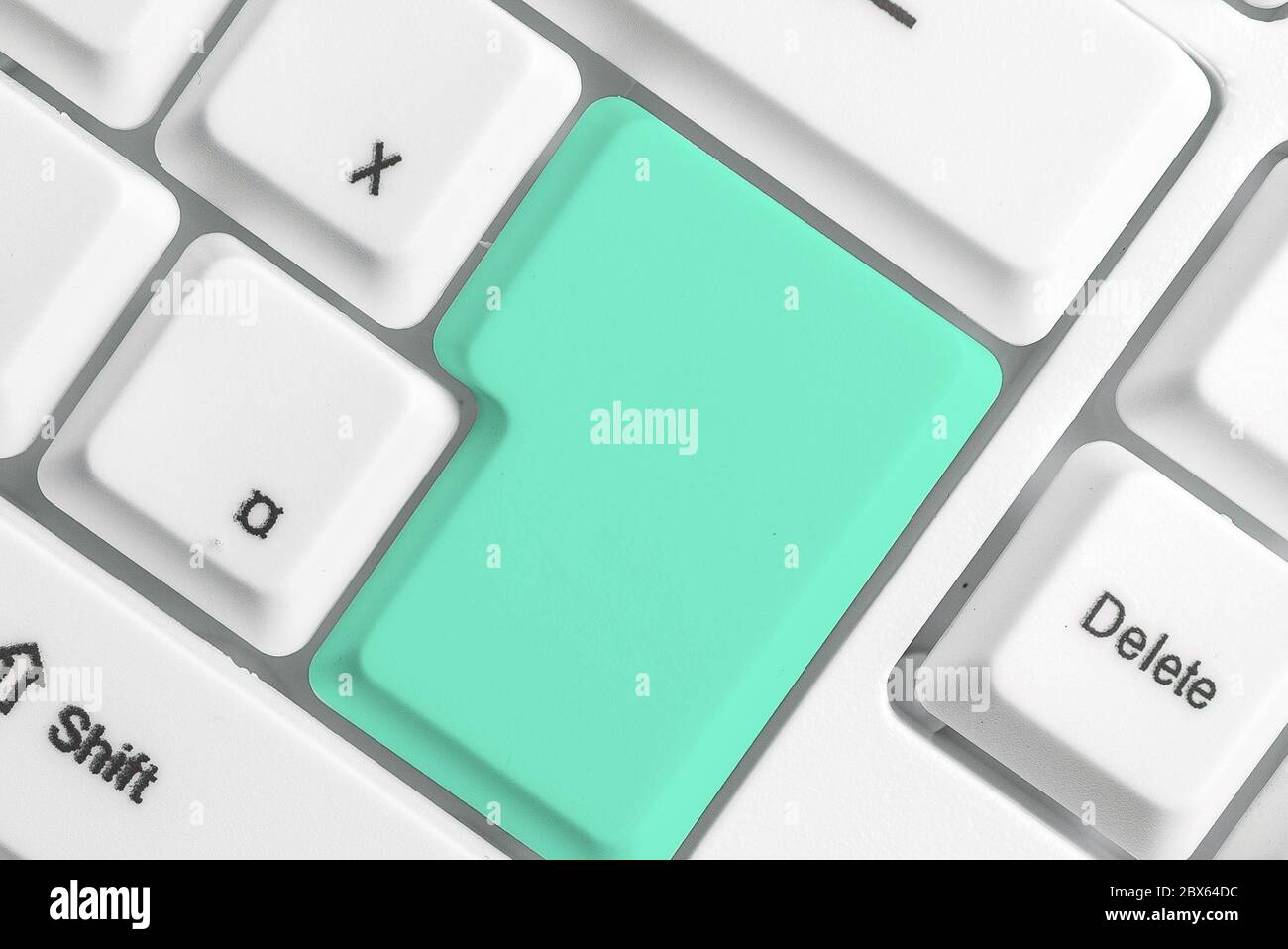 Pc Keyboard Key With Empty Note Paper Above Copy Space Stock Photo - Alamy