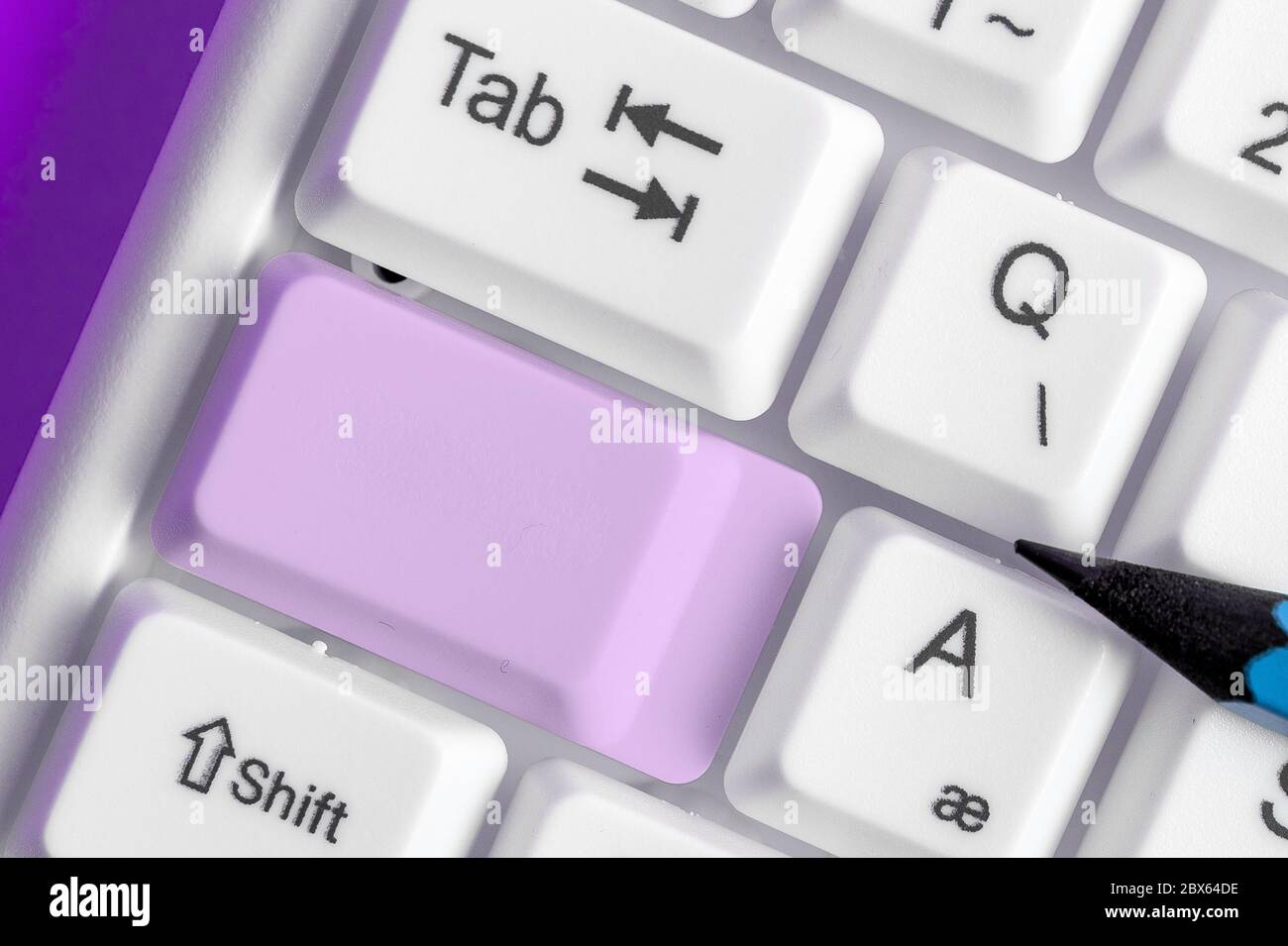 Pc Keyboard Key With Empty Note Paper Above Copy Space Stock Photo - Alamy