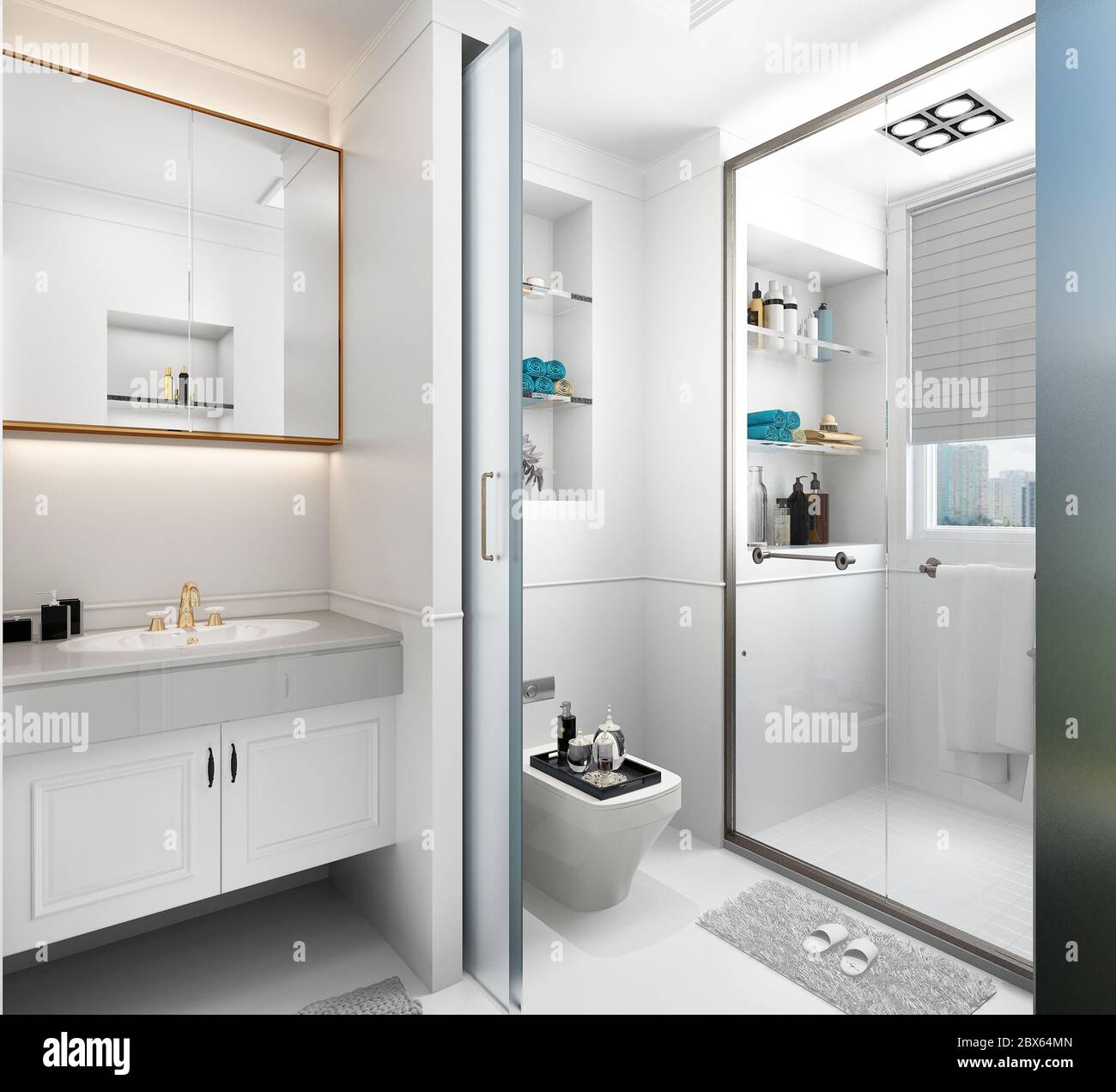 3d render of modern bathroom Stock Photo - Alamy
