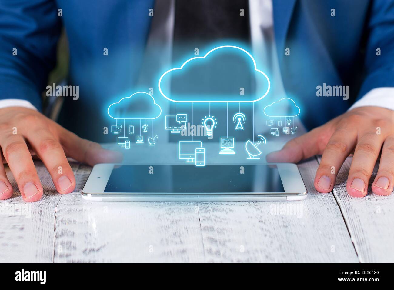 Futuristic Big Data Cloud Computing Diagram Network Storage Technology ...