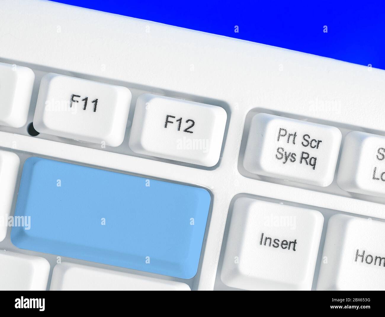Pc Keyboard Key With Empty Note Paper Above Copy Space Stock Photo - Alamy