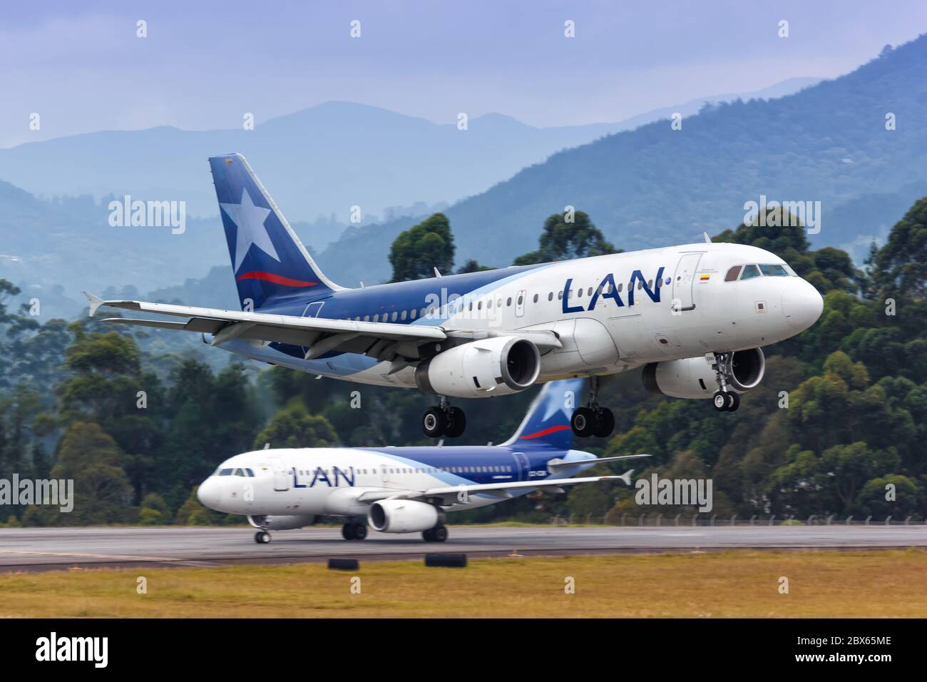 Medellin, Colombia - January 27, 2019: LAN Airbus A319 airplanes at ...