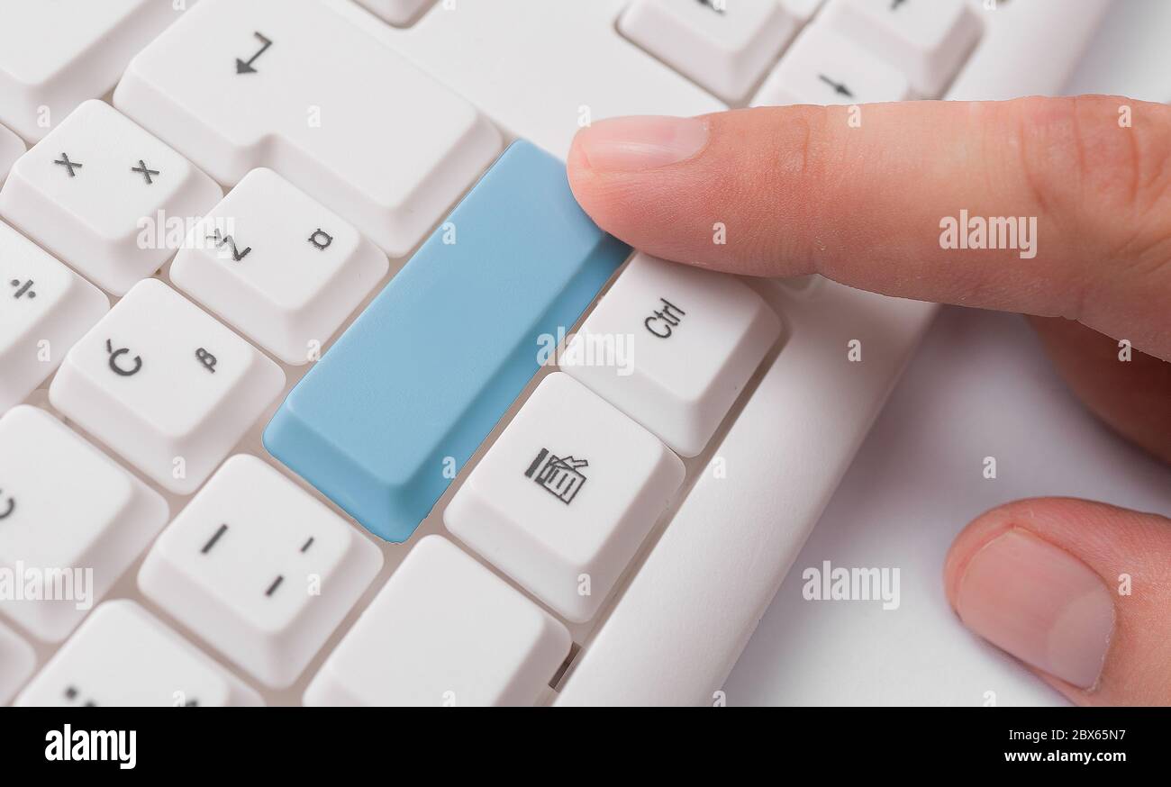 Pc Keyboard Key With Empty Note Paper Above Copy Space Stock Photo - Alamy