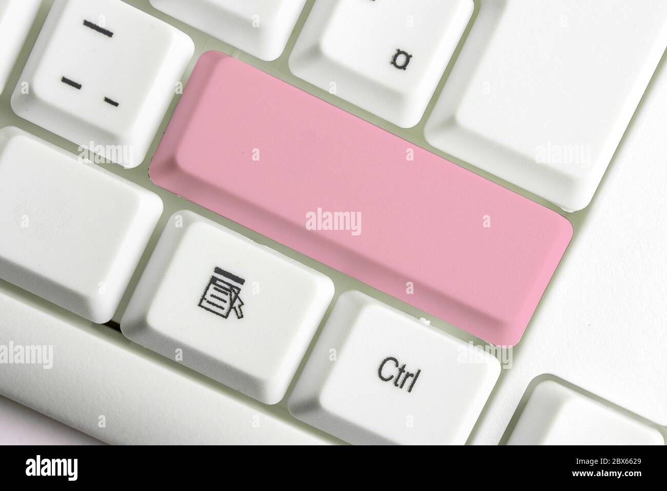 Pc Keyboard Key With Empty Note Paper Above Copy Space Stock Photo - Alamy