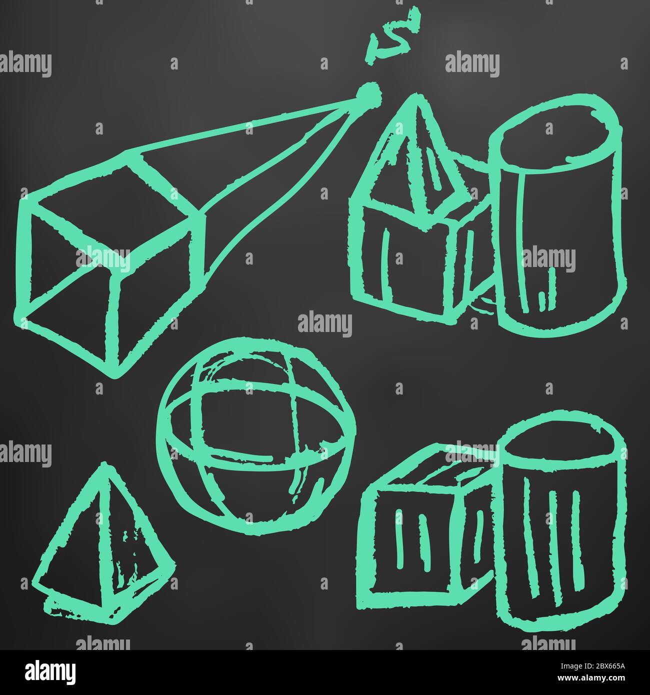 Childrens drawings on chalkboard Stock Vector Images - Alamy