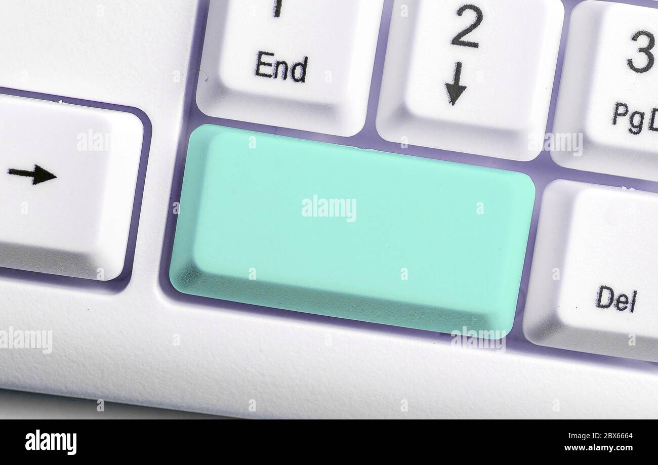 Pc Keyboard Key With Empty Note Paper Above Copy Space Stock Photo - Alamy