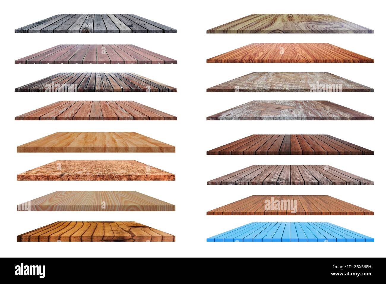 Collection of wooden floor isolated on white background. with clipping ...