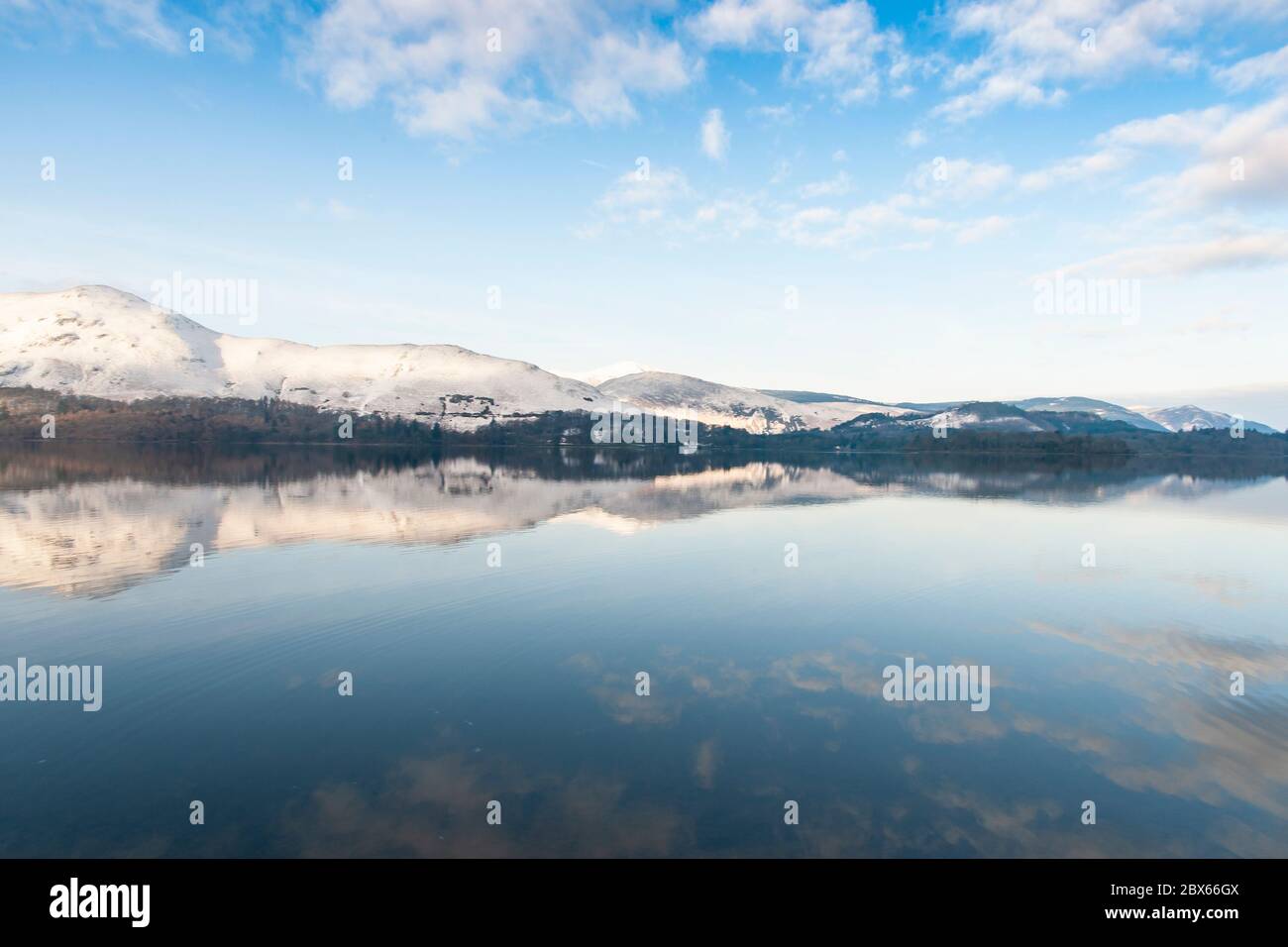 Cat Bells above Derwentwater in snow Stock Photo - Alamy