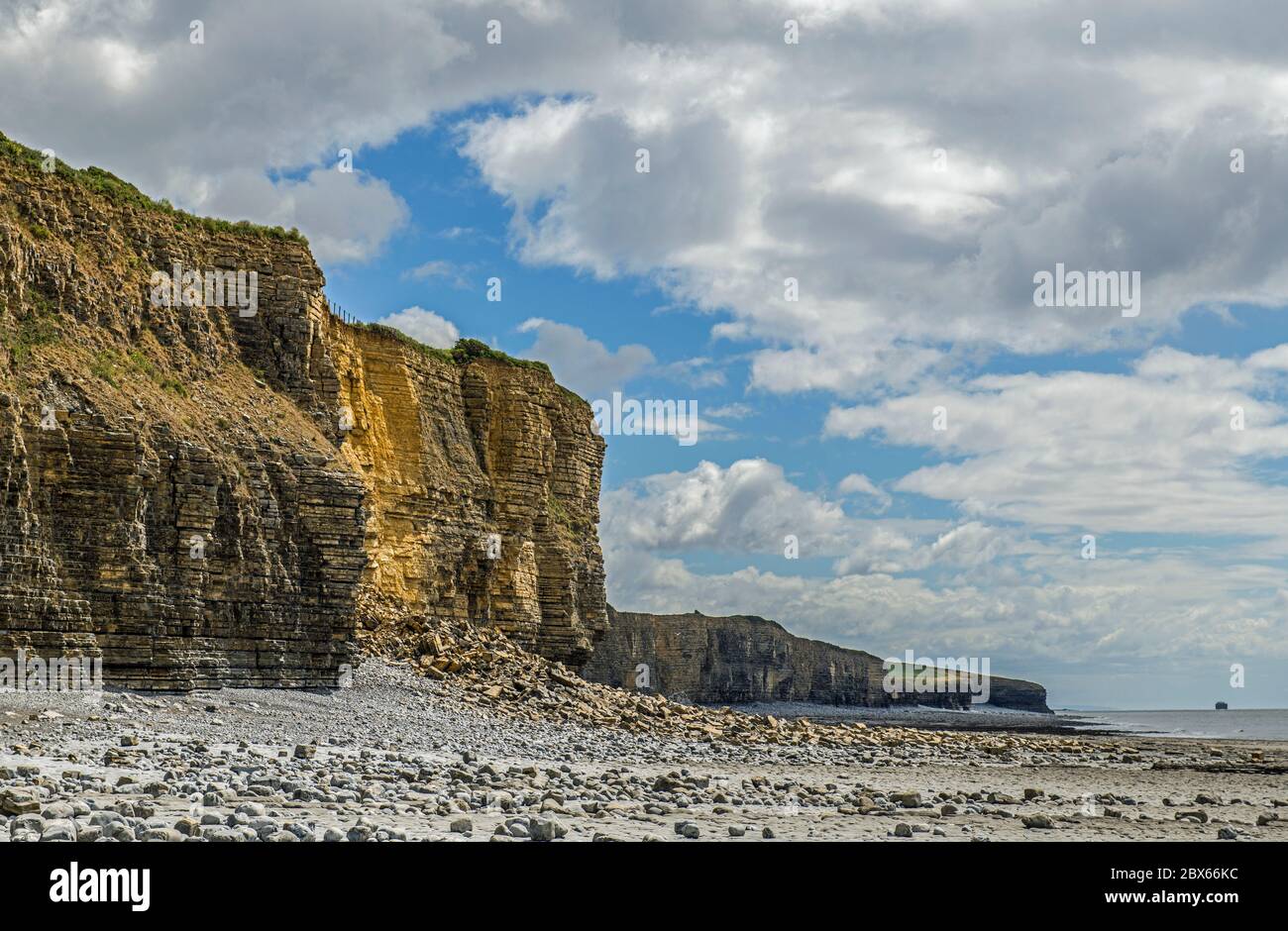 The cliffs looking east Llantwit Major beach on the Glamorgan Heritage ...