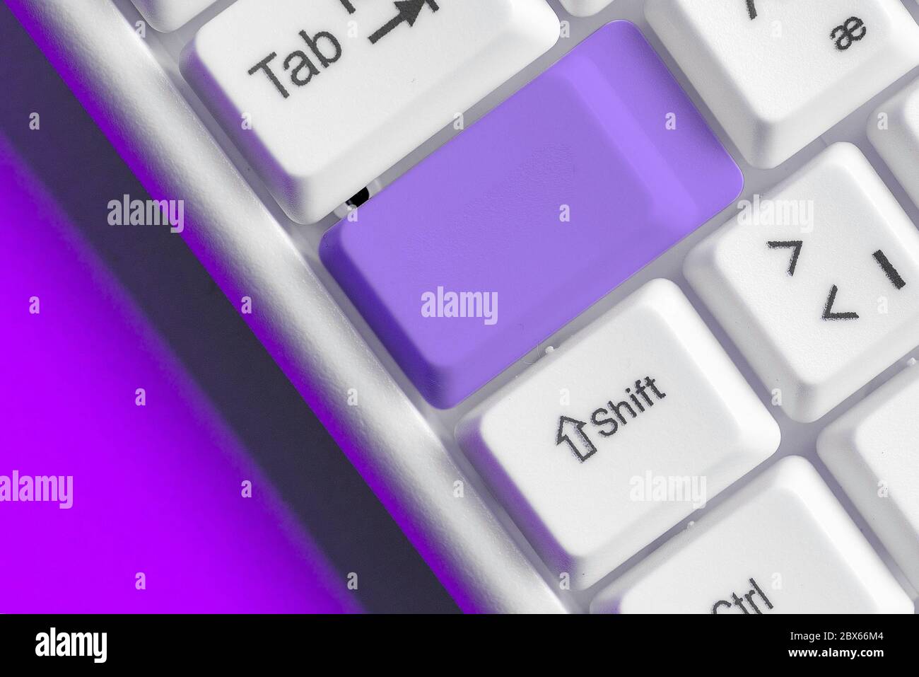 Pc Keyboard Key With Empty Note Paper Above Copy Space Stock Photo - Alamy