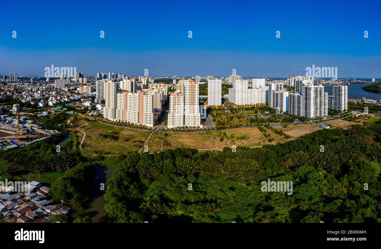 New-built apartment buildings in suburb area of Saigon city Stock Photo ...