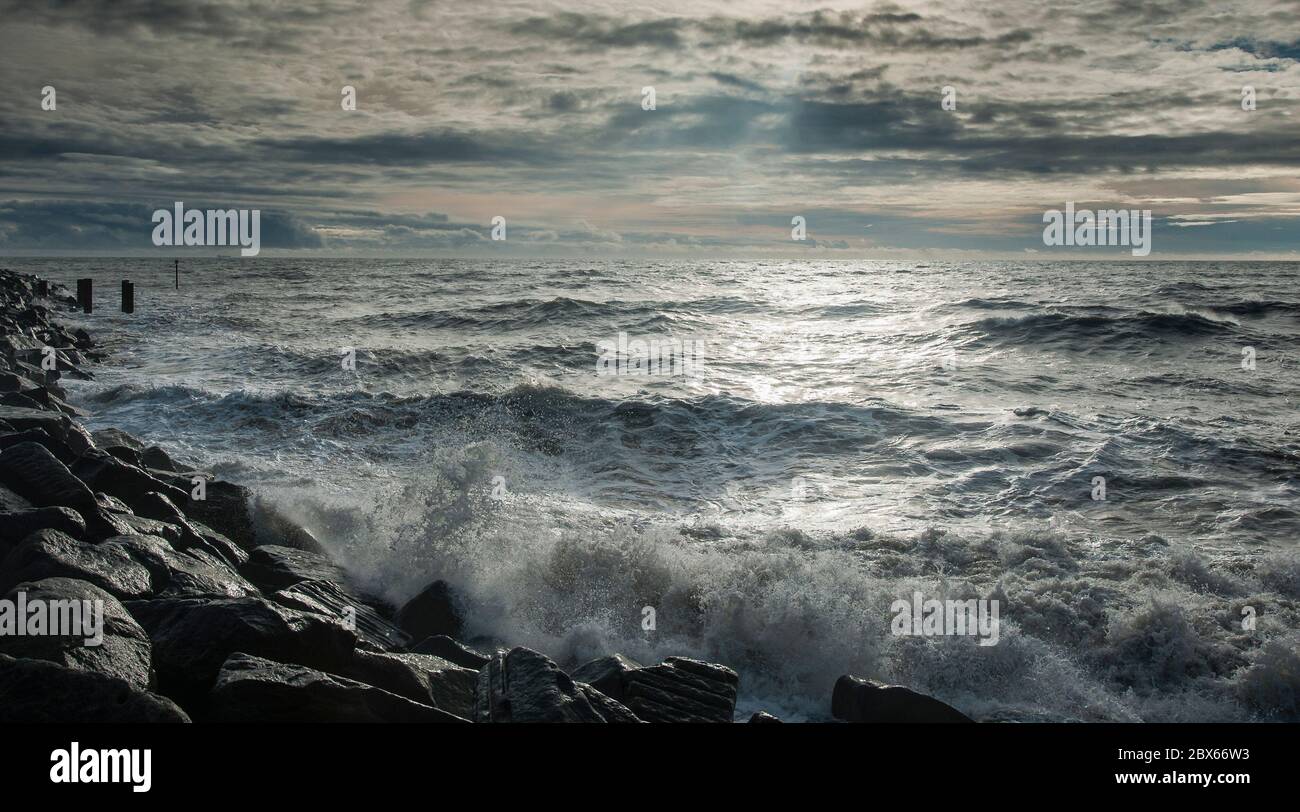 choppy seas on Dorset coast Stock Photo - Alamy