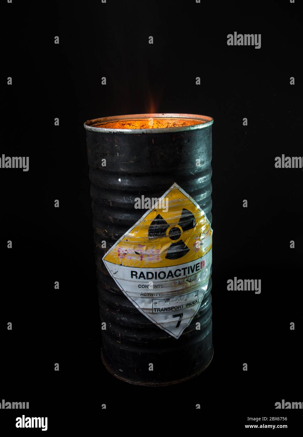 Heat in the cylinder container of radioactive material Stock Photo - Alamy