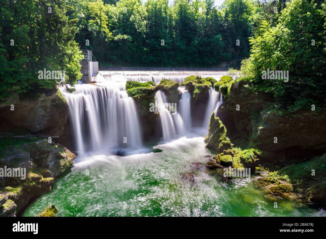 View of the Traun Fall in Austria Stock Photo - Alamy