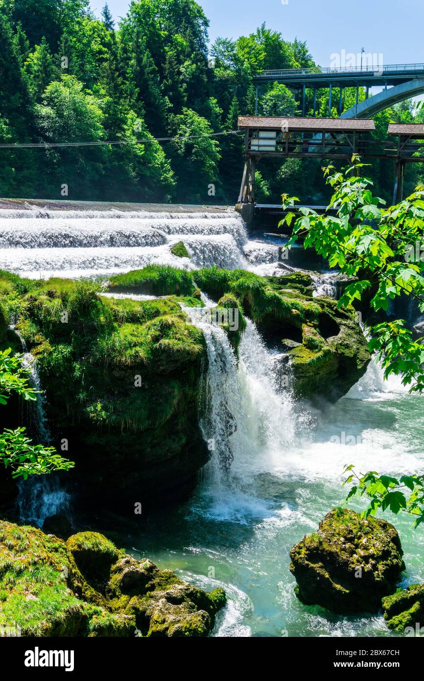 View of the Traun Fall in Austria Stock Photo - Alamy