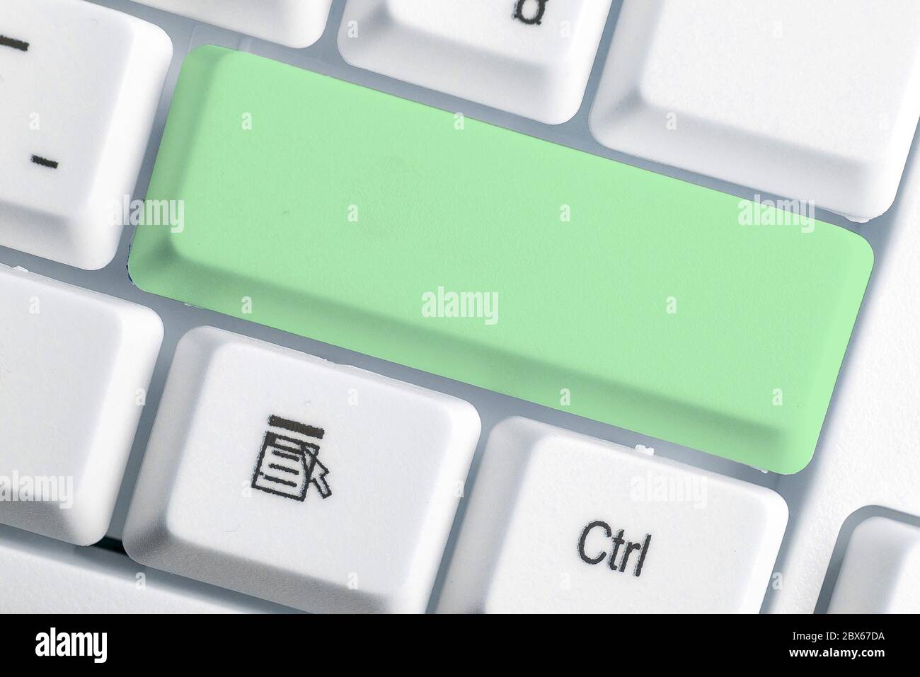 Pc Keyboard Key With Empty Note Paper Above Copy Space Stock Photo - Alamy
