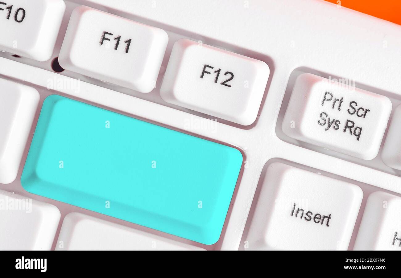 Pc Keyboard Key With Empty Note Paper Above Copy Space Stock Photo - Alamy