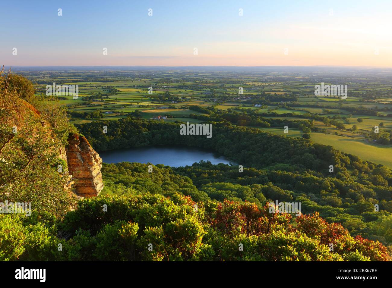 Elevated View of North Yorkshire and Lake Gormire from Sutton Bank near ...